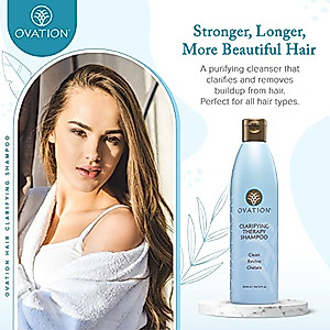 Ovation Clarifying Shampoo - For Healthier and Better Looking Hair. Safe for Color Treated Hair. Dermatologist Reviewed. Cruelty Free and No Parabens. Made in the USA.