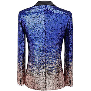 Zeattall Men's Suit Three Pieces Shiny Sequin Mens Suit Notch Lapel Tuxedo for Wedding(40 Regular,Purple-Silver)