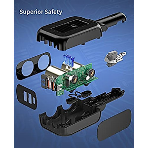 SUPERONE 180W Cigarette Lighter Splitter with 20W PD, 2-Socket Cigarette Lighter Adapter, Fast USB C Car Charger with Type-C 20W PD & QC 3.0 for Dash Cam, GPS, Laptop/iPad/iPhone 14/13/12/11/X/Samsung
