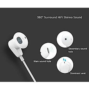Earbuds Wired 3.5mm Jack with Mic Noise Cancelling Volume Control Headphones Earphones for Galaxy Note 10 Lite Note 9, S10 Plus, S9 Plus, S10 5G, LG Stylo 6 V60, Moto One 5G Ace, Pixel 5a 4a (Black)