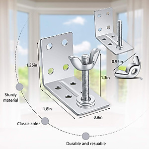 Roman Shade Wall L Bracket and Wingnut Ceiling or Wall Mount Brackets Mounting Installation L-Brackets for Roman Shade Home Window Drapery Use (4)
