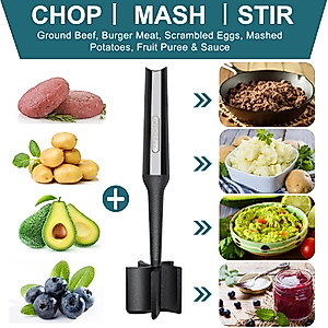 Meat Chopper, Hamburger Chopper Masher, Heat Resistant Meat Masher Ground Meat Chopper, Meat Browning Utensil for Ground Meat, Taco and Hamburger Meat