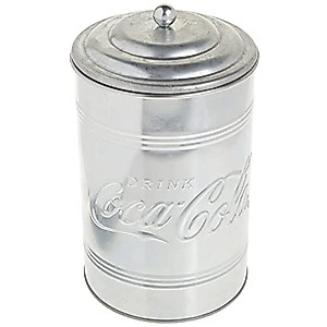 Tablecraft Galvanized Storage Canister with Lid, 5.5" x 9.25" (88 oz), Silver