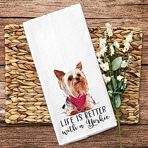 Life is Better with a Yorkie Yorkshire Terrier Microfiber Kitchen Towel Dog Lover