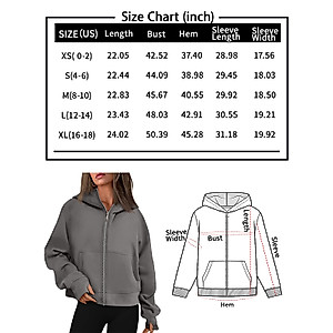 AUTOMET Womens Zip Up Hoodies Fleece Jackets Oversized Sweatshirts Fall Fashion Outfits 2025 Sweaters Winter Clothes Grey S