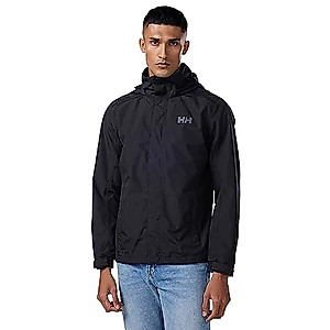 Helly Hansen Men's Dubliner Waterproof Windproof Breathable Rain Coat Jacket, 990 Black, Large