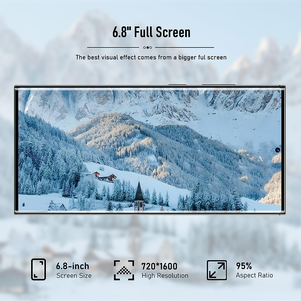 Unlocked Cell Phones S23 Ultra Mobile Phone 2023 Android 13 Smartphone with SS Pen, 8GB+256GB, 6.8" Display, 50MP+13MP Camera 6500 mAh 4G Dual SIM - White