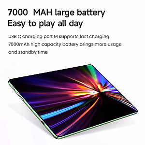 Pomya Tablet, 10 Inch 1960x1080 IPS HD Tablet for Android11, 6GB RAM 256GB ROM, Support 4G Network Calls, USB C 5G WiFi Octa Core Tablet, 7000mAh, 5MP 13MP Cameras