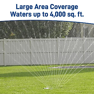 Orbit 56281 Oscillating Water Sprinkler for Lawn and Garden with Metal Base and Custom Pattern Dial (Waters up to 4,000 Square Feet)