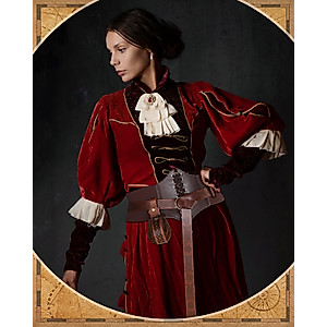 Jiuguva Women's Renaissance Corset Waist Belt Medieval Viking Belt Medieval Leather Belt Pouch Costume Accessories