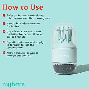 myHare Face It Waxing Kit At Home Wax Warmer Kit for Women, Eyebrows, Upper Lip, Ears & Nose, Professional-Grade Wax Beads and 8 Dynamic Applicators, Green