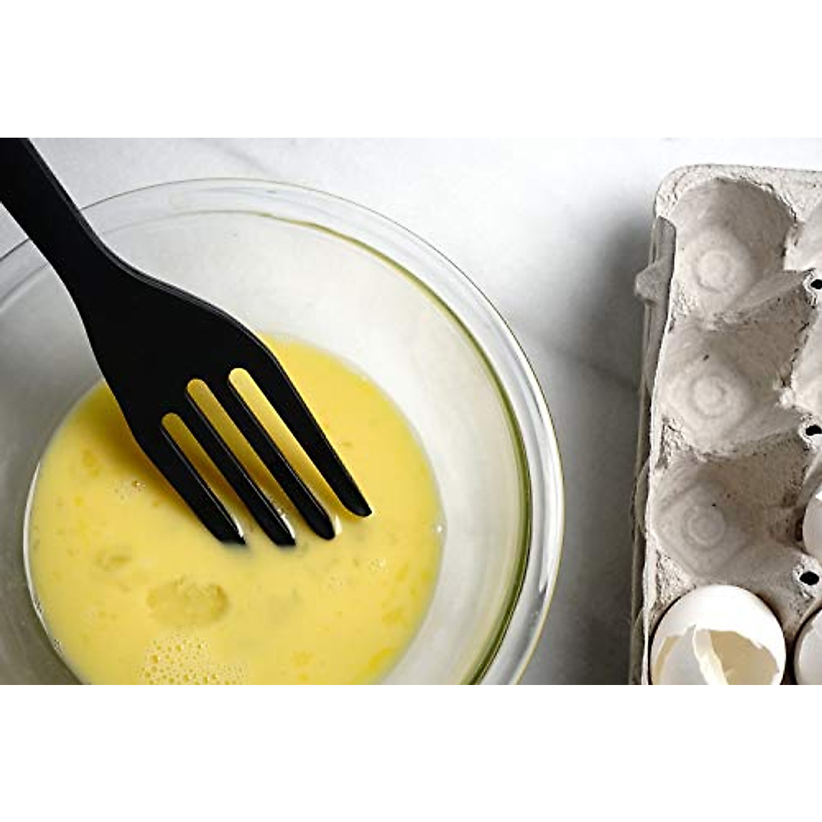 RSVP International (EFF-TQ) Silicone Flexible Fork, Black, 11" | Mixes Ingredients, Mashes Food, Whisks Eggs, & More | Dishwasher Safe & Heat Resistant | Baking, Serving, Mixing Made Easy