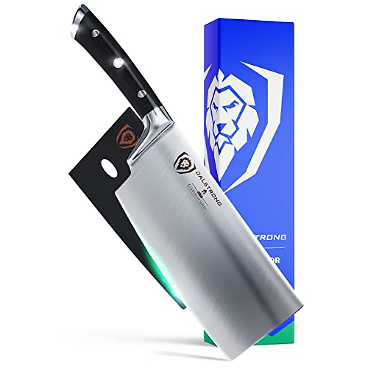 DALSTRONG Meat Cleaver Knife - 7 inch - Gladiator Series - Heavy Duty - Razor Sharp - Forged High Carbon German Steel Kitchen Knife - Black G10 Handle - Butcher, Bone - Sheath Included - NSF Certified