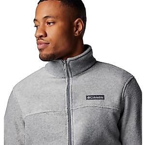 Columbia Men's Steens Mountain 2.0 Full Zip Fleece Jacket, Light Grey Heather, Medium