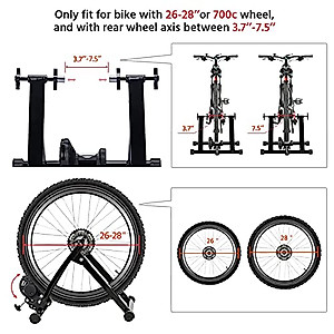 Yaheetech Magnetic Bike Trainer Stand Premium Steel Bike Bicycle Indoor Exercise Bike Stationary Workout Trainer Stand Fits for 26in-28in, 700C Wheels