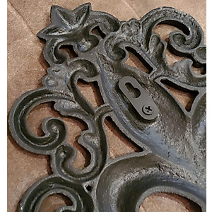 Lulu Decor, Cast Iron 14" Fleur De Lis Decoration Plaque (Antique Black)