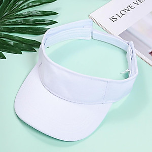 Marrywindix 1 Piece of White Sport Wear Athletic Visor Sun Sports Visor Hat Visor Adjustable Cap for Women and Men (One Size)