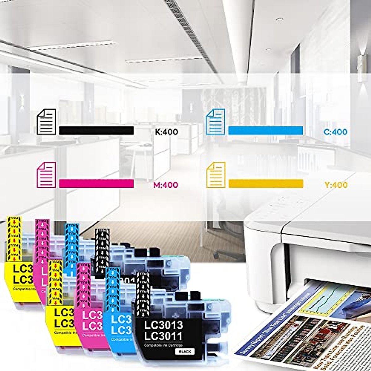 [Latest Version] LC3013 3011 ALLWORK Compatible Ink Cartridges Replacement for Brother LC3013 LC3011 Ink Cartridge Works with Brother MFC-J690DW MFC-J491DW MFC-J497DW MFC-J895DW Inkjet Printer 8 Packs