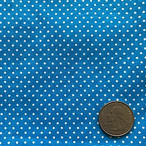 White on Baby Blue Cut to Order Polka Dot Fabric, 100% Cotton, Perfect Fabric for Sewing and Quilting (White on Baby Blue)