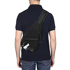 Heartbeat German Shepherd Sling Bag Crossbody Daypack Travel Hiking Mini Fashion Shoulder Backpack for Men Women Kids