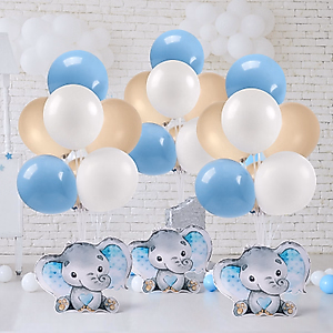 12 Sets Elephant Baby Shower Tables Centerpieces with Balloon It's a Boy Baby Shower Decorations for Elephant Theme Gender Reveal Birthday Party Table Decorations Supplies