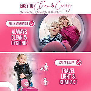 BCOZZY Travel Neck Pillow, Supports The Neck, Head & Chin, Stops The Head from Falling Forward, for car seat & Plane, Small Cat Bag, Pink