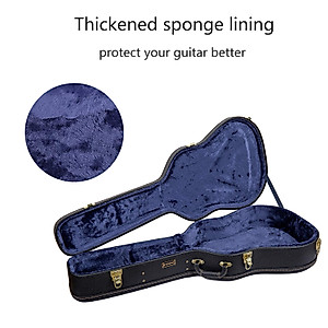 Crossrock Dreadnought Guitar Martin D28, Compatible to Taylor Grand Auditorium-Hard-Shell Wooden Case-Black (CRW620D28BK)