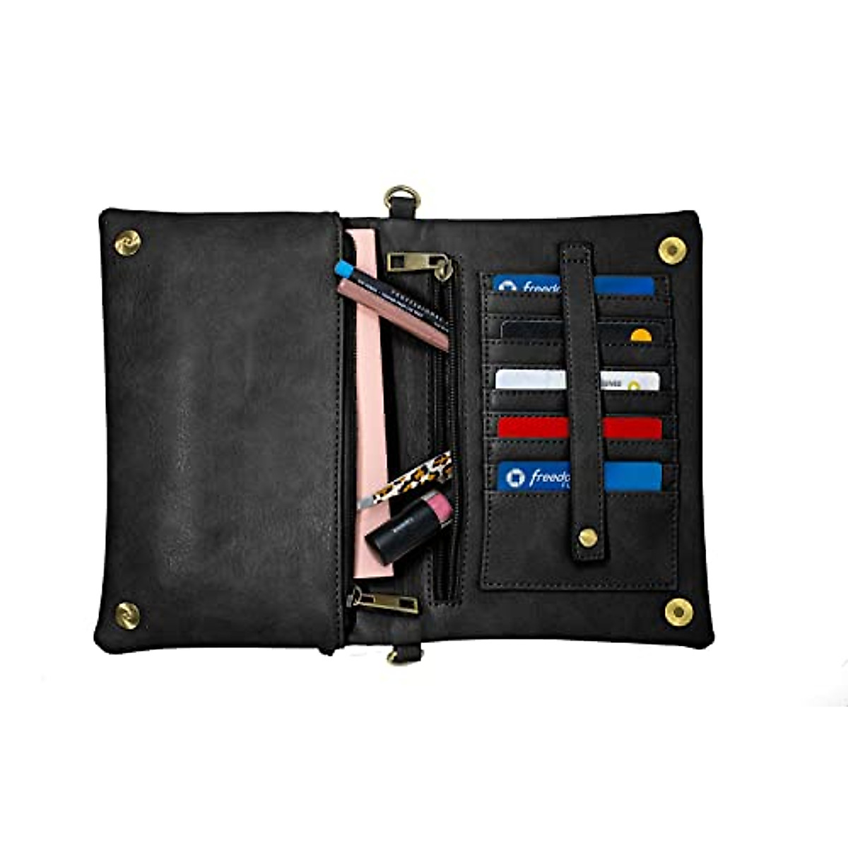 joy susan Kitty Multi Pocket Crossbody - Black