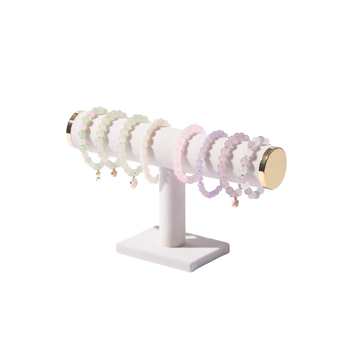 Ausalivan Bracelet Holder Stand,Bracelet Organizer Display for Selling,Bangle Organizer for Women,Watch Storage Holder for Men,Jewelry Business Supplies （Bracelet Stand Beige Velvet（Golden Metal Lid））