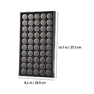 KALLORY Diamonds for Nails Clear Plastic Round Storage Box 50 Grids Craft Gem Beads Display Storage Case Jewelry Organizer Container for Nail Glitter Rhinestone Crystal Accessories Black