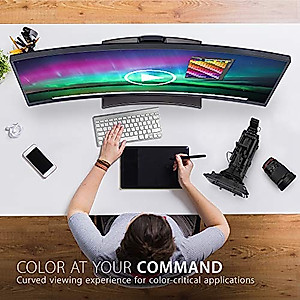 ViewSonic VP3481a 34-Inch WQHD+ Curved Ultrawide USB C Monitor with FreeSync, 100Hz, ColorPro 100% sRGB Rec 709, 14-bit 3D LUT, Eye Care, 90W USB C, HDMI, DisplayPort for Home and Office,Black