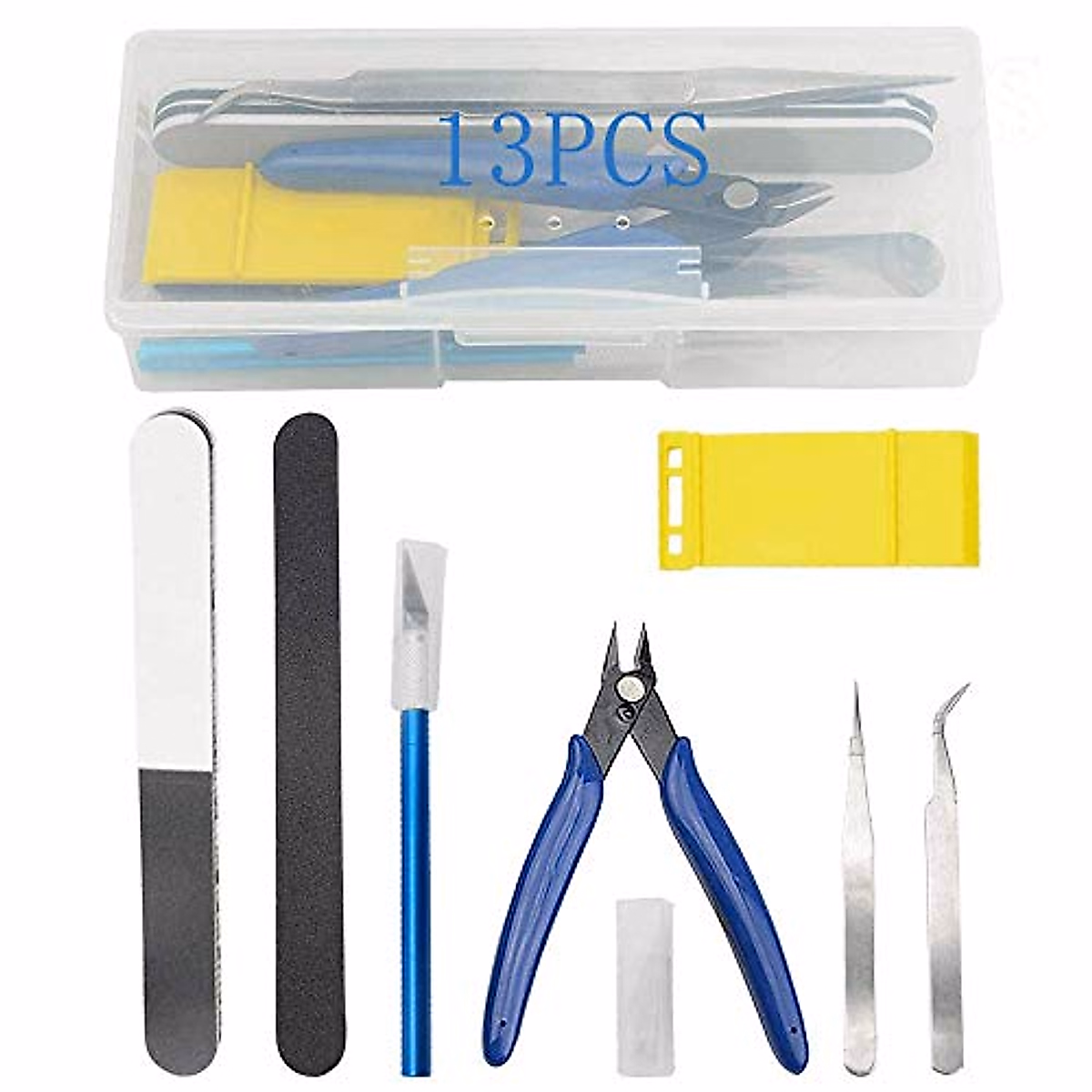 Bigstone 13 PCS Gundam Model Tools Kit Hobby Building Tools Set for Cars, Airplanes, Buildings, Gundam, Robots Models Building Repairing and Fixing ext.