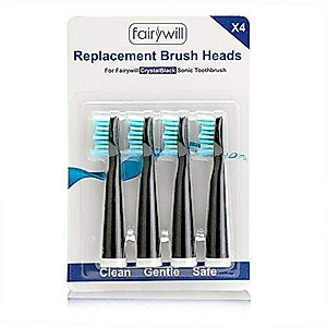 GSParts Replacement Brush Heads for Fairywill Soft Bristle Black 8 Pack FW-917 507 508