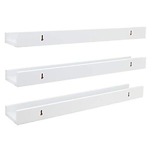 Kiera Grace Edge Floating Photo Frame Shelf, 23", White, 3