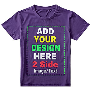 Custom T Shirts for Women, Personalized Tshirts Design Your Own Image Text T-Shirt Cotton Tee Front/Back Print Father Gifts