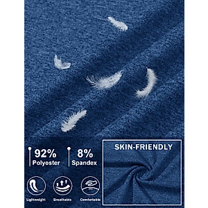 MAGCOMSEN Moisture Wicking Shirt for Women Fishing Tennis T-Shirt Long Sleeve Top Uv Protection Polo Shirt, D Blue, L