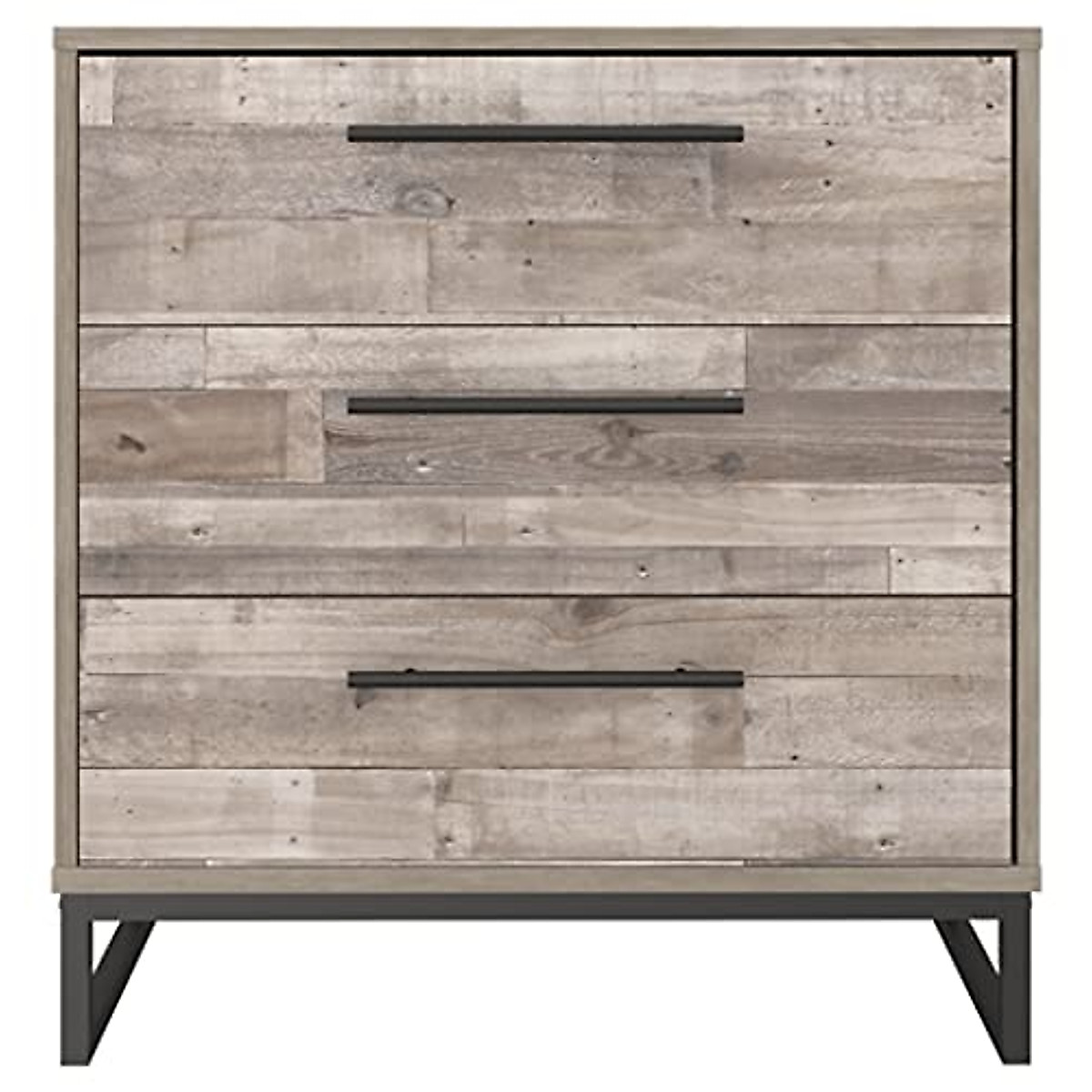 Signature Design by Ashley Neilsville Industrial 3 Drawer Chest of Drawers, Whitewash