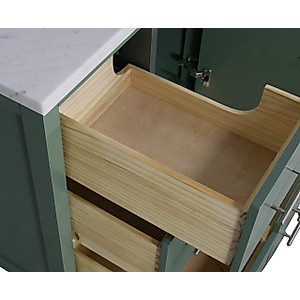 California 42-inch Bathroom Vanity (Carrara/Sage Green): Includes Sage Green Cabinet with Authentic Italian Carrara Marble Countertop and White Ceramic Sink