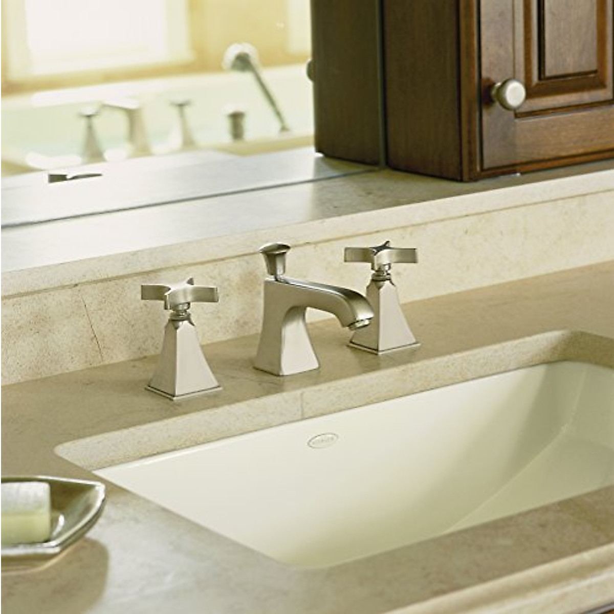 KOHLER 2215-0 Ladena Rectangular undermount Bathroom Sink with Curved Bottom, 23-1/4" W x 16-1/4" L, White