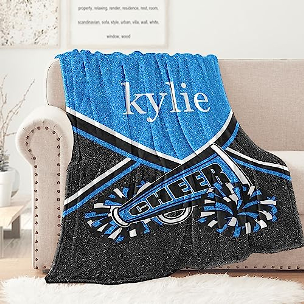 Batorkpl Personalized Cheerleader Gifts Blanket for Girls Custom Cheerleading Gifts with Name Cheer Gifts for Cheerleaders Cheer Gift Cheer Squad Birthday Gift Ideas for Girls
