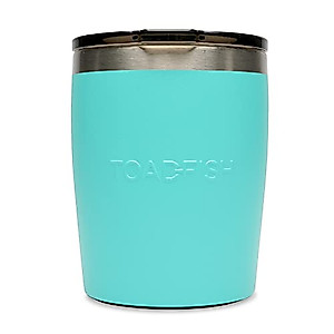 Toadfish Non-tipping 10oz Double Wall Insulated Stainless Steel Rocks Tumbler w/Easy Slide Lid - Teal