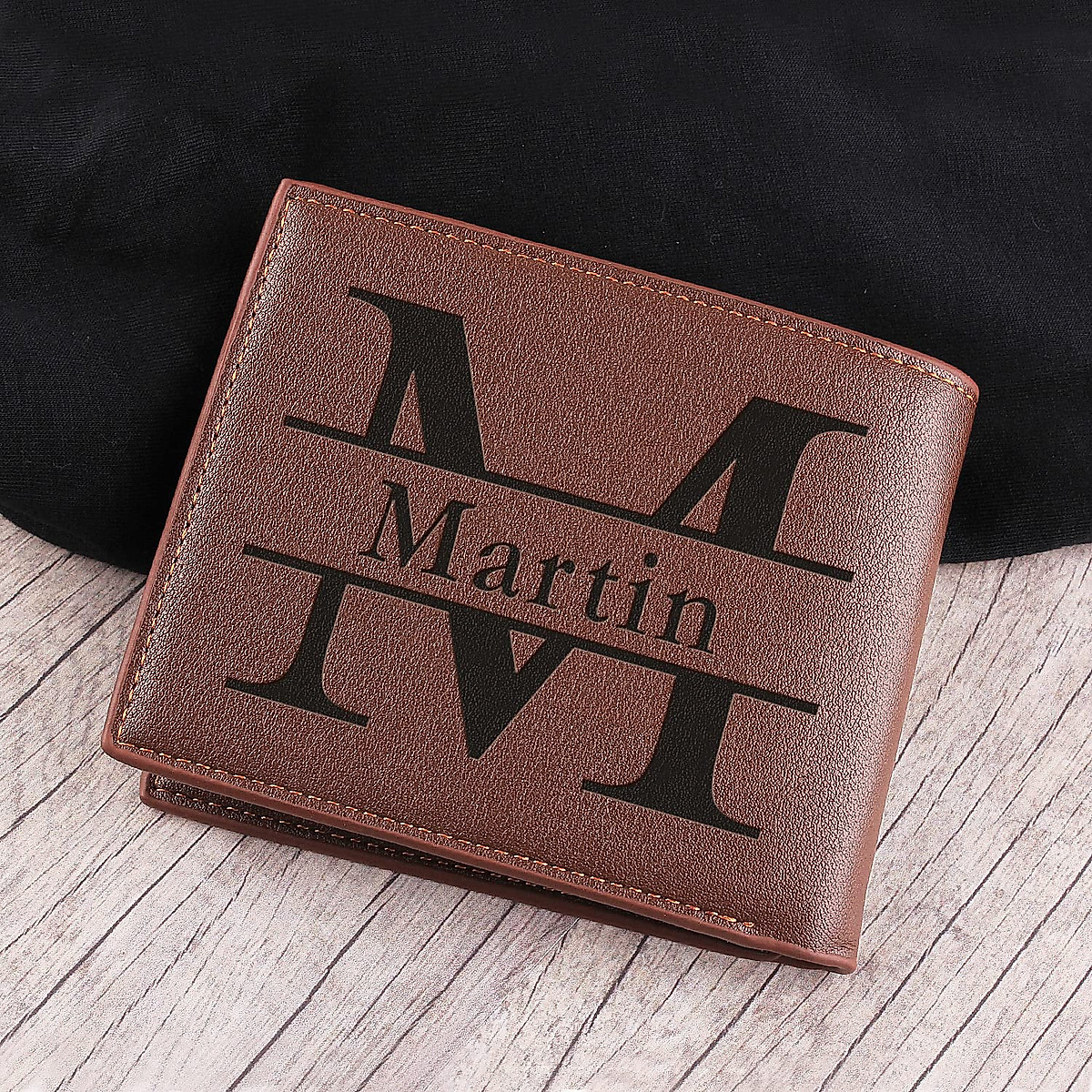 awofer Custom Personailzed Leather Wallet Gift, Engraved Wallet For Men, Son Gift, Dad Gift, Husband Gifts, BF Gifts, Mens Personalized Gifts