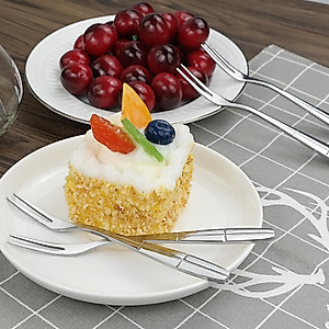 Eagrye Tasting Cocktail Forks, 12-Piece Stainless Steel Fruit Forks, F