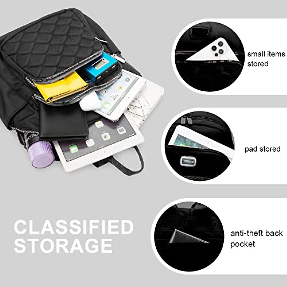 Cottoncode Small Backpack Purse for Women, Nylon Backpack Purse, School Backpacks Small Women's Backpack