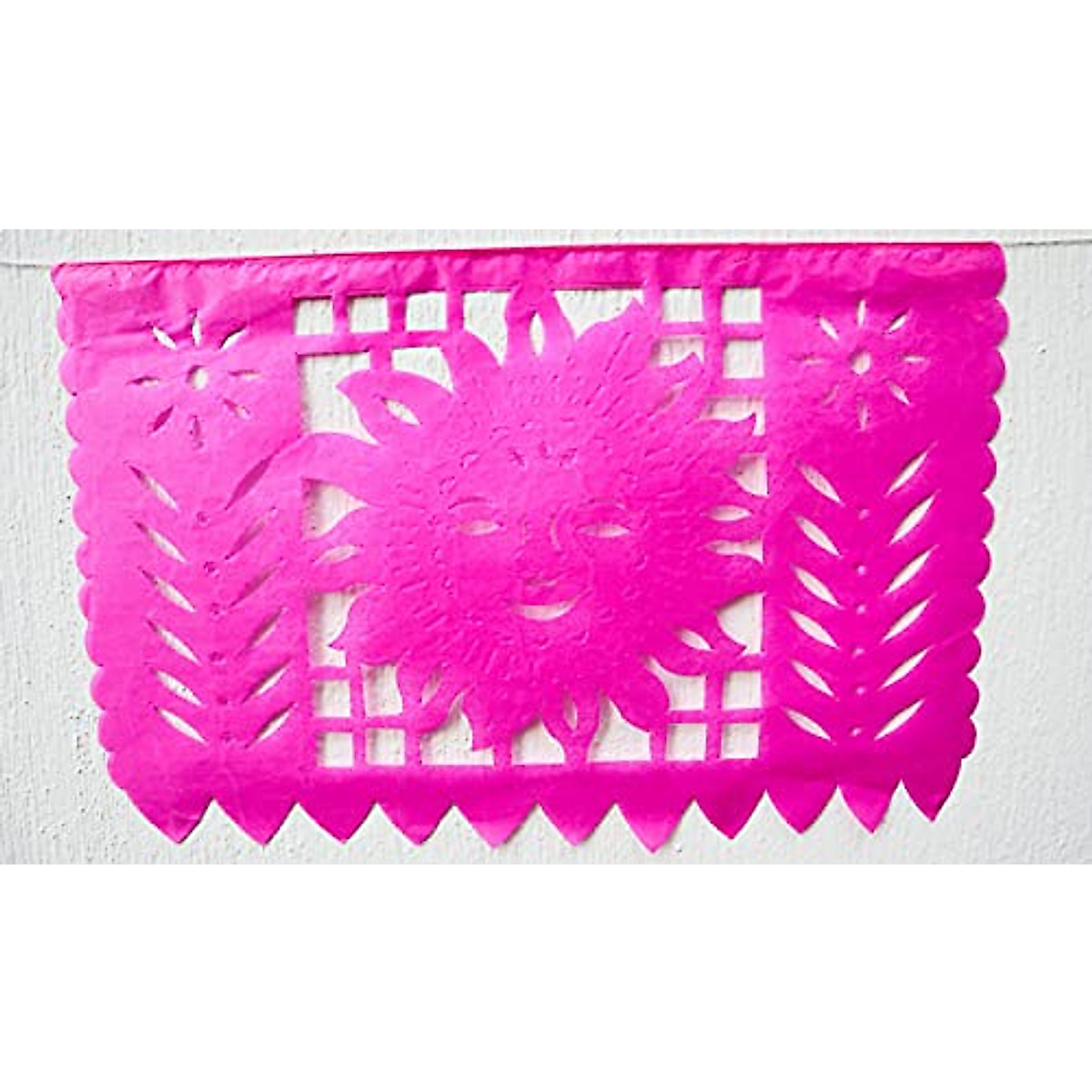 Papel Picado Party Banner - Fiesta Party Decorations - 5 Pk 82 Ft Total - Tissue Paper Fiesta Banner - Mexican Theme Party Decorations - Cinco de Mayo - Dia de los Muertos - Mexican Party Supplies