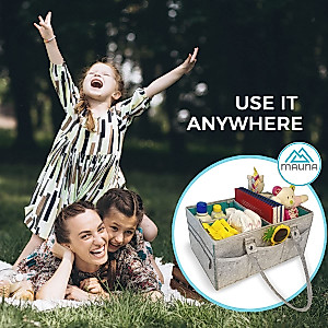Mauna Baby Diaper Caddy Organizer: Portable Holder Bag for Changing Table and Car, Nursery Essentials Storage Bins