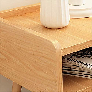 SJYDQ End Table, Stackable Nightstand, with 1 Front Storage Compartments, Wood Look Accent