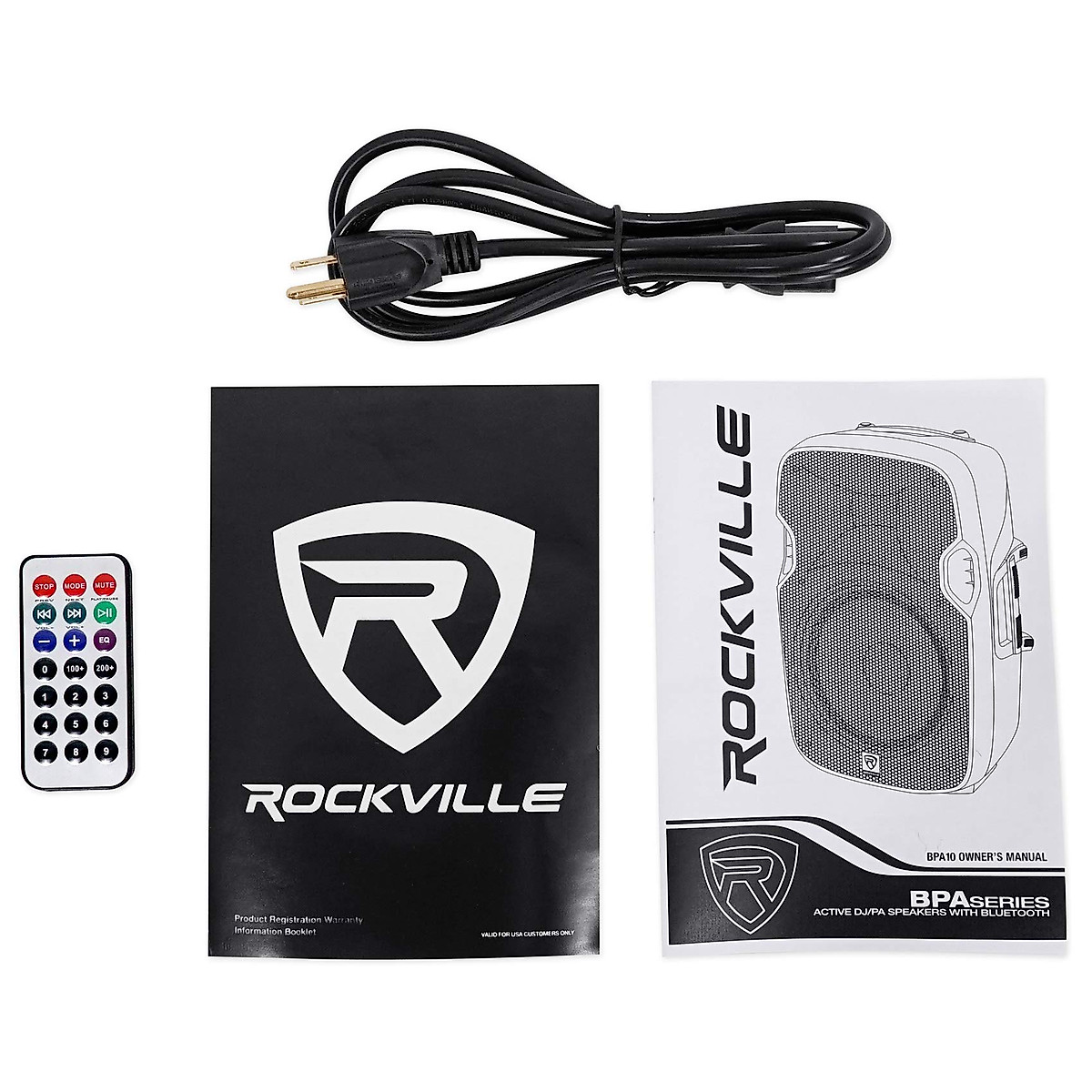 Rockville BPA10 10" Professional Powered Active 400w DJ PA Speaker w Bluetooth, Black