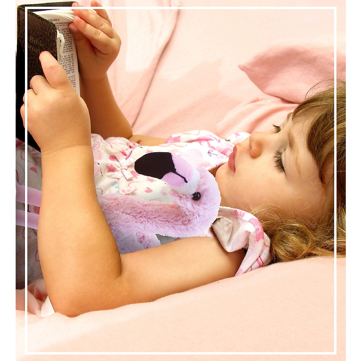 Puzzled Super Soft Pink Flamingo Plush, 8"