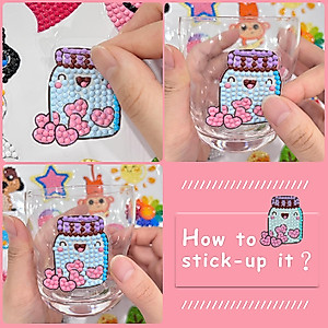 sinceroduct 75Pcs Diamond Stickers, Diamond Art for Kids Arts and Crafts, Creative Diamond Mosaic Sticker Craft by Numbers Kits for Kids and Adult Beginners, Butterflies and Flowers